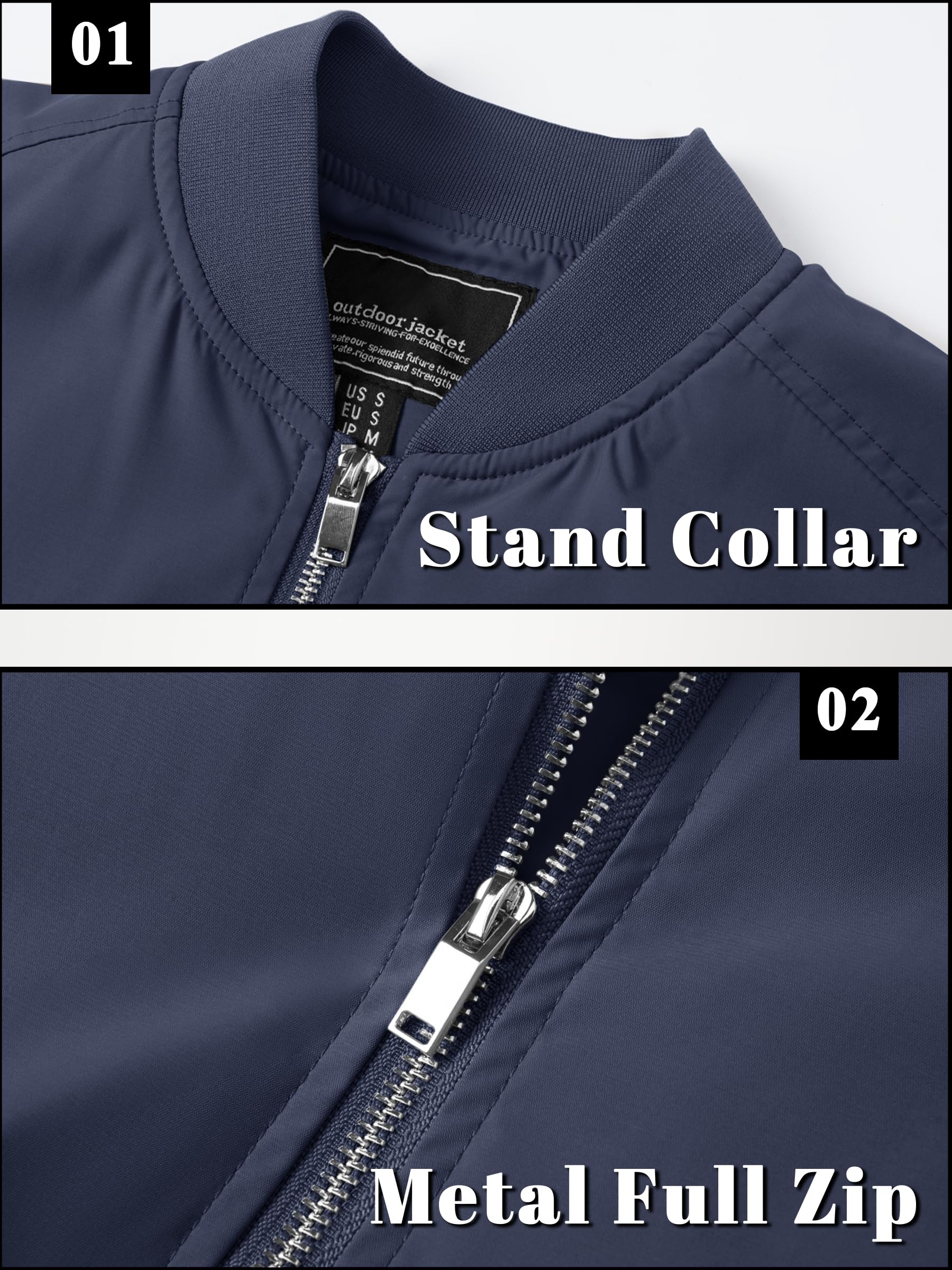 TACVASEN Jackets for Men Light Bomber Jacket for Men Jacket Men Fashion Varsity Jackets Men Windproof Jacket Men Lightweight Jackets Men Spring Jacket