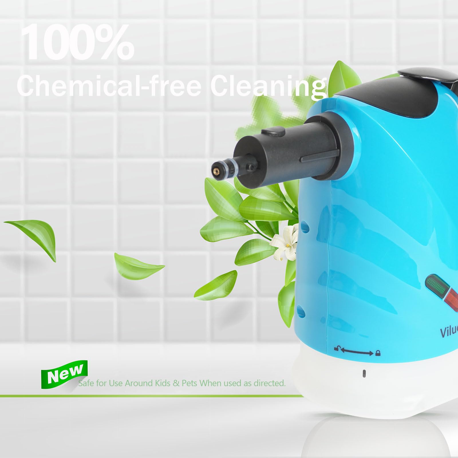 Vilucks Handheld Steam Cleaner, Upholstery Steamer for Cleaning, 25-30S Fast Heating Furniture Steam Cleaner, 12 in 1 Steamer for Home Use, Couch, Car, Sofa, Tile, Multi surface (Add Water at Anytime)