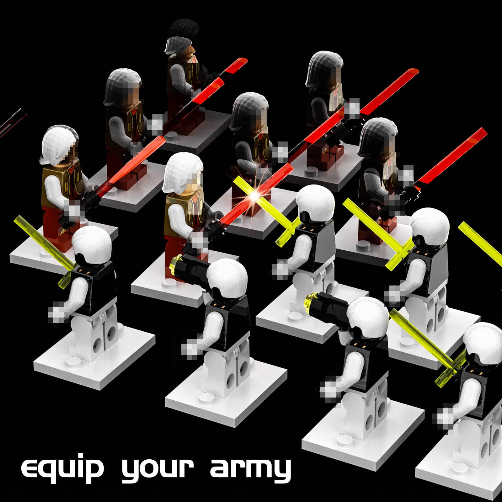 BingBricks 105pcs Light Sword Saber Blaster Building Blocks Accessory Pack for Lego Star Wars Fans, Third Party Building Accessories Compatible for Lego Minifigures