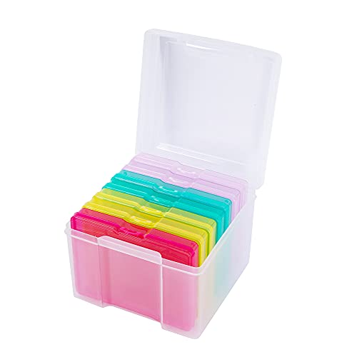 IDekooror Photo Storage Box 5" x 7",7 Inner Photo Case Photo Organizer Acid-Free Photo Boxes Storage,Photos Storage Containers Box with lids for Pictures Seeds Stamps Stickers(4 Colors)