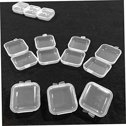 Eioflia Small Clear Storage Box Beads Storage Box Clear Plastic Storage Containers for Small Items Crafts Jewelry 50PCS Style1