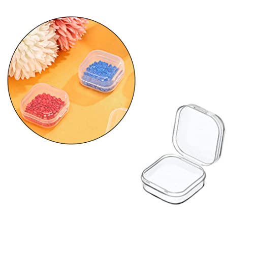 Eioflia Small Clear Storage Box Beads Storage Box Clear Plastic Storage Containers for Small Items Crafts Jewelry 50PCS Style1