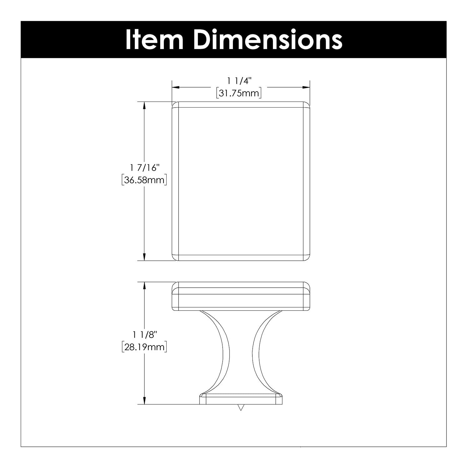 Hickory Hardware 10 Pack Solid Core Kitchen Cabinet Knobs, Luxury Cabinet and Dresser Knobs, Handle Pulls for Doors & Drawers, 1-7/16 Inch, Black Iron, Forge Collection