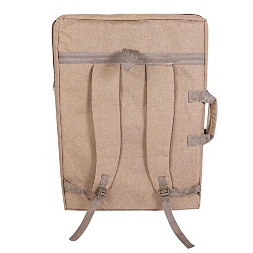 Art Portfolio Carrying Bags for Supplies Artwork Poster Board Project Drawing Case Large Art Portfolio Display Screen Carrying and Traveling(Khaki)