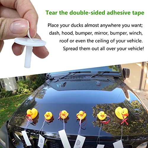 TEYOUYI 8pcs Duck Plug - Rubber Duck Mount,Flock Locker Rubber Duck Holder for Jeep Dash and Fixed Display,Gift for Jeep Lover,White(Excluding Rubber Duck)