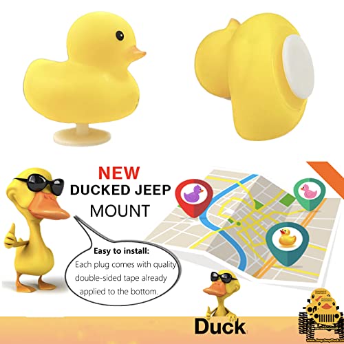 TEYOUYI 8pcs Duck Plug - Rubber Duck Mount,Flock Locker Rubber Duck Holder for Jeep Dash and Fixed Display,Gift for Jeep Lover,White(Excluding Rubber Duck)