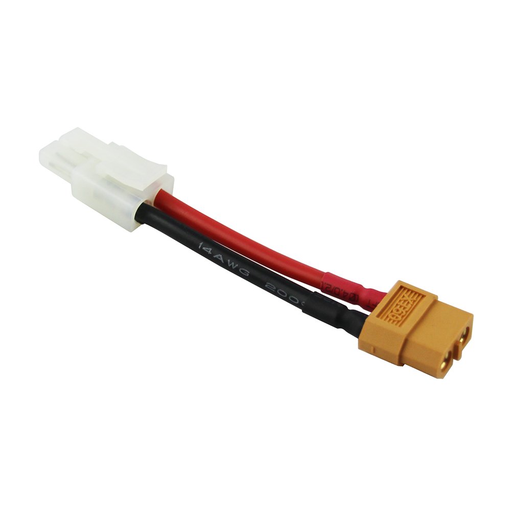OliYin 3pcs compatible with Big Tamiya Male to Female XT60 Connector Adapter 14awg 1.96inch Wire for NiCd NiMH Dynamite Packs(pack of 3)