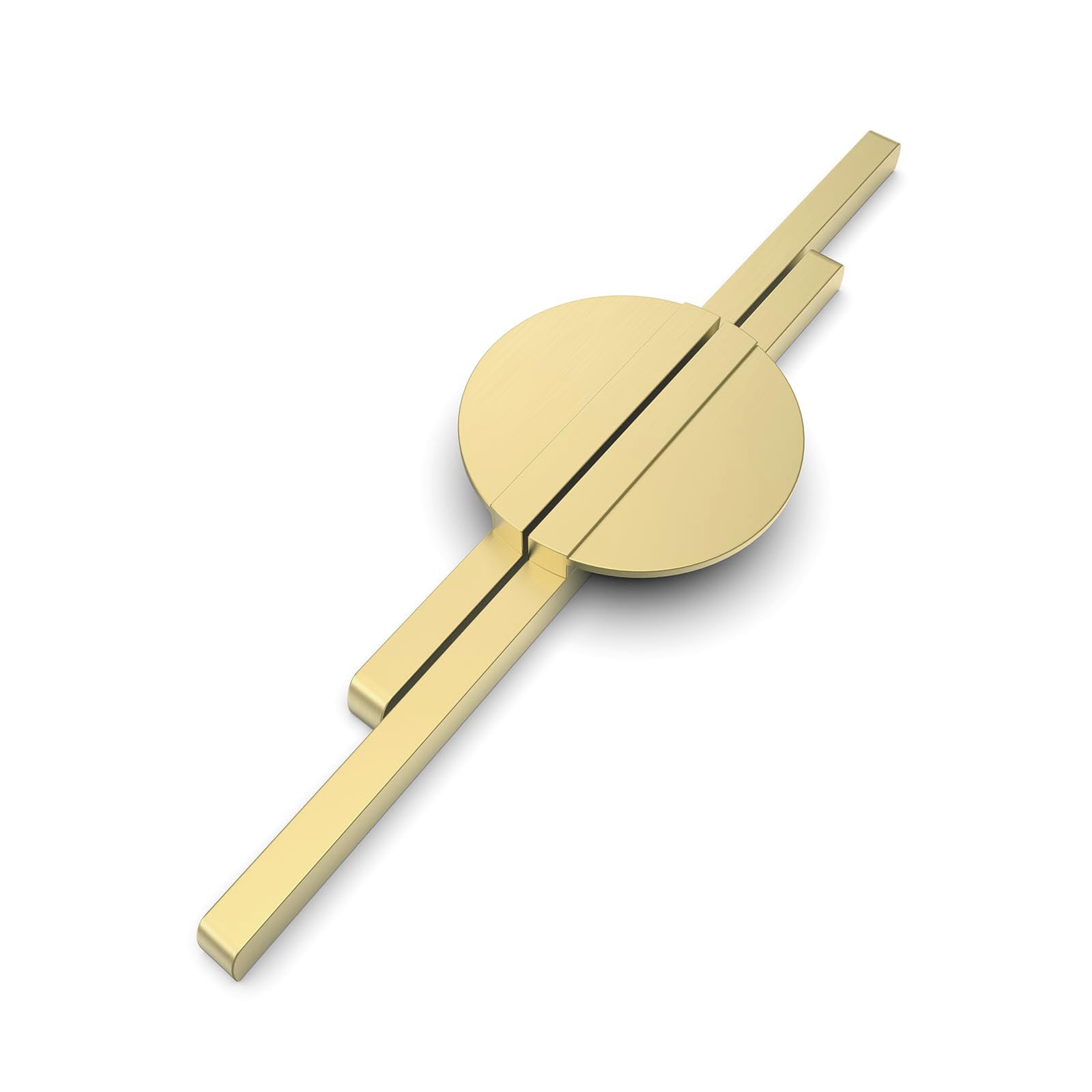 homdiy 2 Pack Half Moon Cabinet Pulls Gold Drawer Pulls Semicircle Cabinet Handles Brushed Gold Modern Hardware for Dresser Bathroom 5 inch (128mm) Hole Center