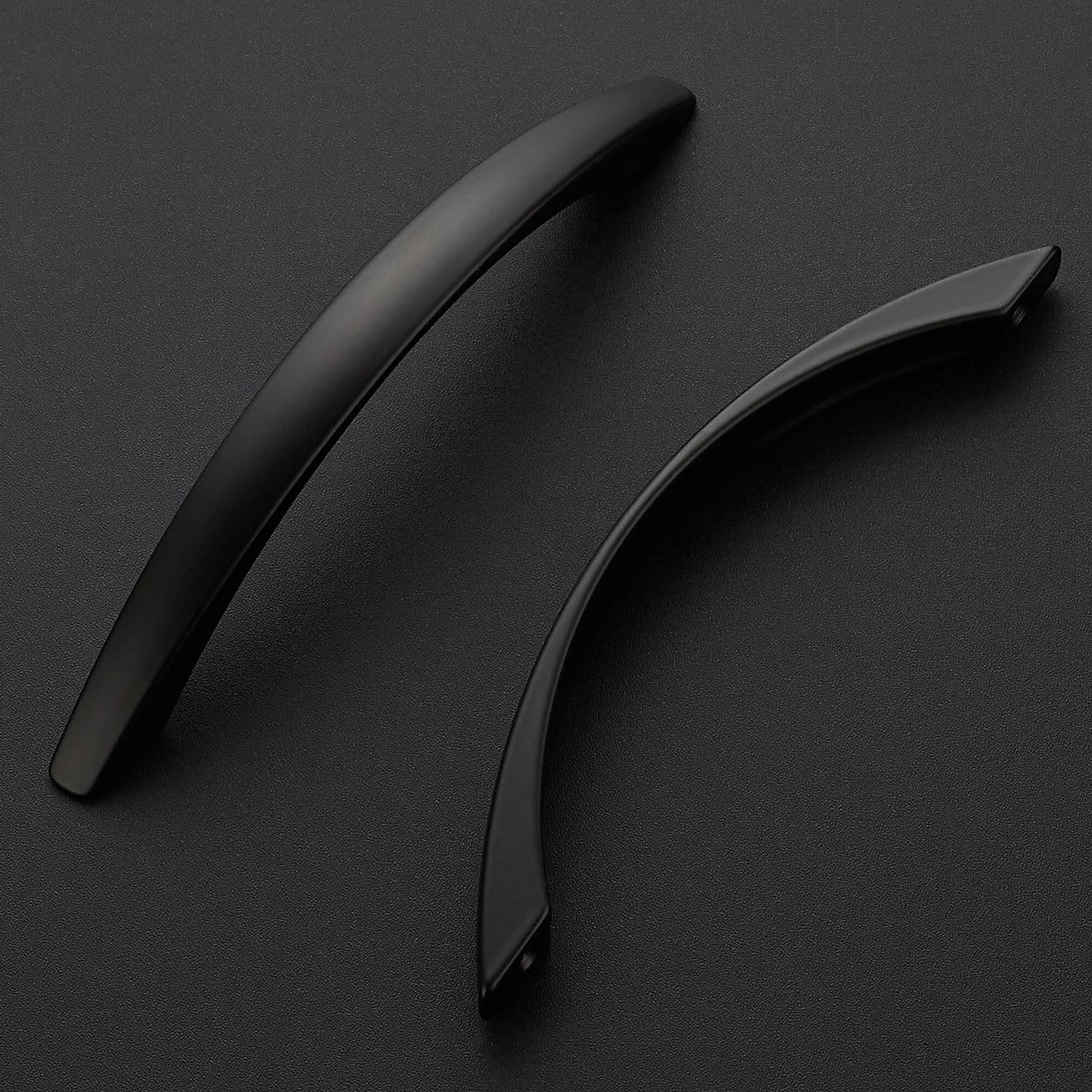 Ravinte 10 Pack Cabinet Pulls 5 Inch Matte Black Curved Drawer Pulls for Kitchen Cupboard Arch Pulls for Dresser Drawer Cabinet Hardware Come with Screwdriver