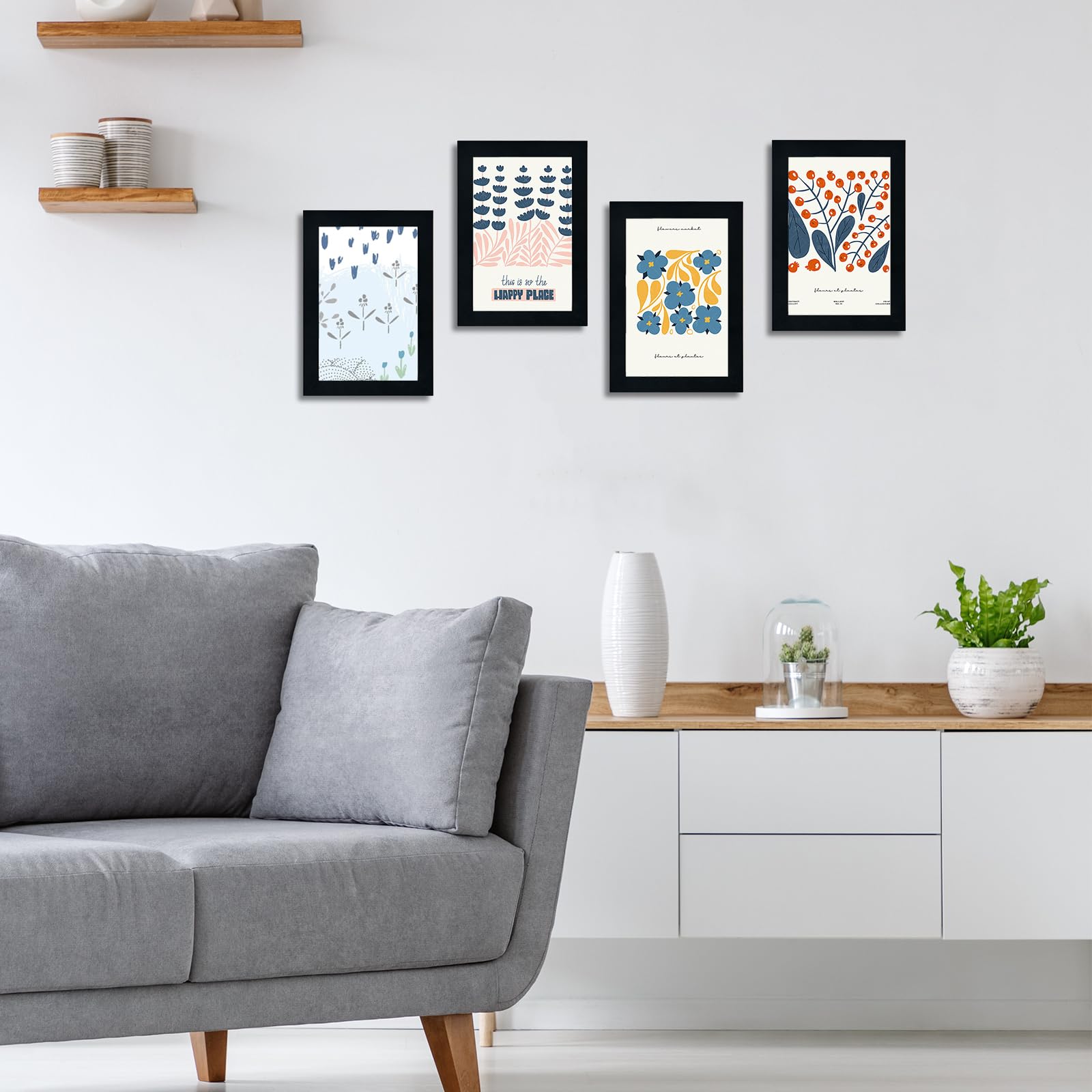 4x6 Picture Frame Set of 12, Photo Frame for 4x6 Pictures, Tabletop or Wall Mount Display Picture Frames for Prints, Photos, Paintings, Landscape and Kids Artwork (Black)