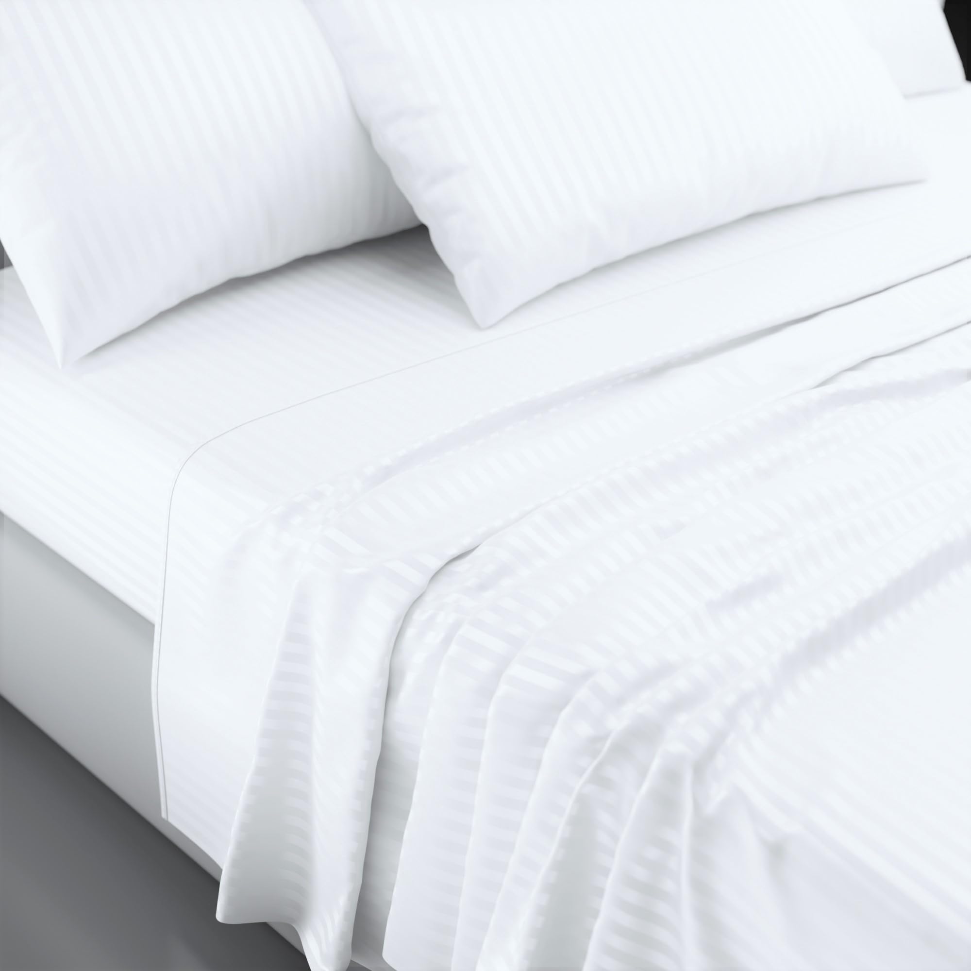 Pereti Italian Queen Sheet Set, 100% Cotton Sheets, Long Staple Satin Sheets Set, 4 Pc Queen Size Bed Sheets Set, Bedding Set, Luxury Hotel Sheets with Deep Pockets - Made in Italy