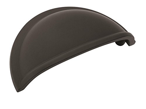 Amerock | Cabinet Cup Pull | Matte Black | 3 inch (76 mm) Center to Center | Cup Pulls | 1 Pack | Drawer Pull | Drawer Handle | Cabinet Hardware