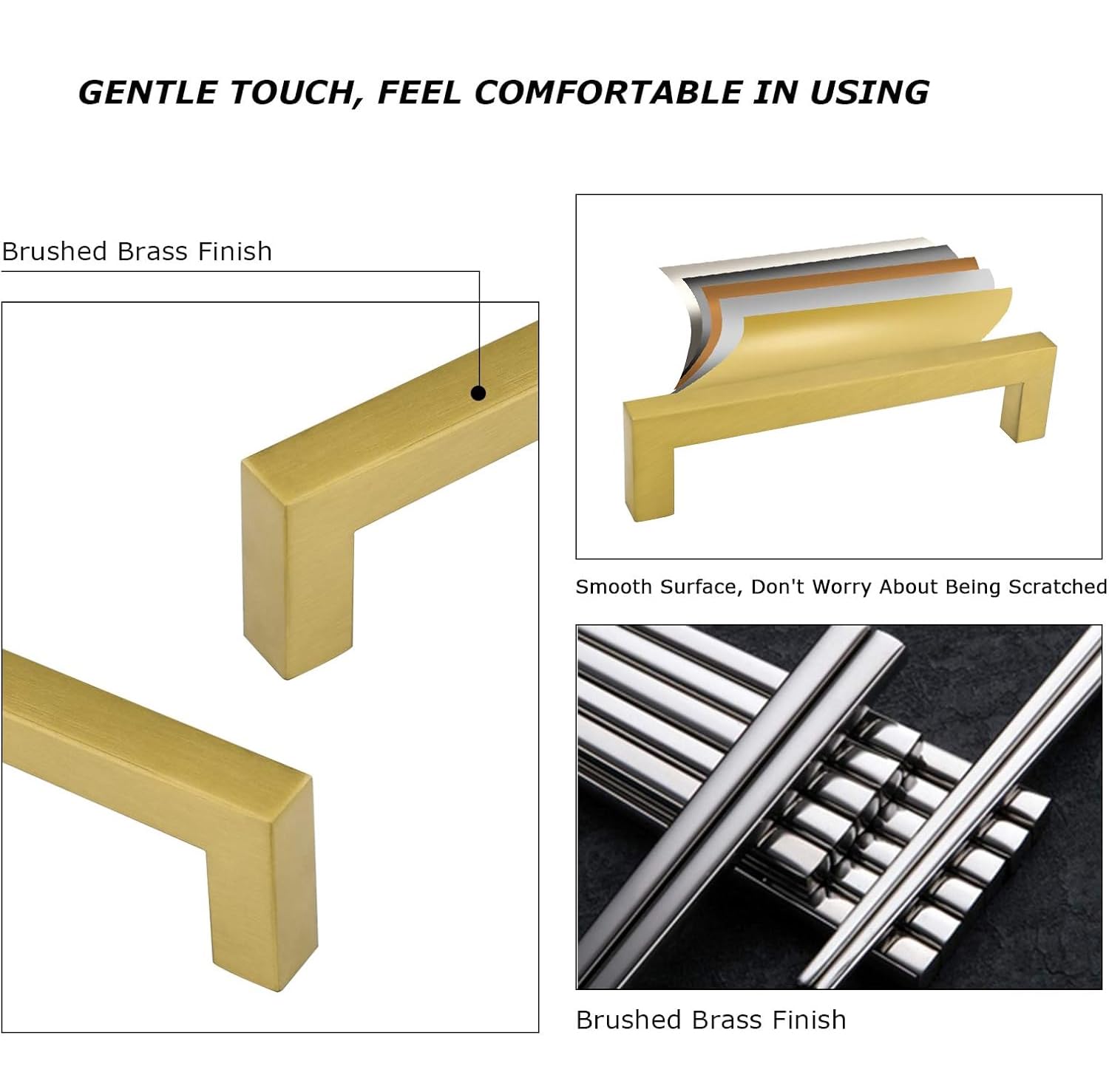 goldenwarm 5 Pack Gold Cabinet Pulls Brushed Brass Drawer Pulls - J12GD320 Gold Kitchen Cabinet Handles Square Bar Pulls Antique Brass Bathroom Cabinet Hardware 12-3/5 Inches Hole Spacing