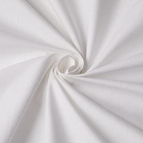 DwellStudio 100% Cotton Percale Sheet Set - Deep Pocket, 4 Piece - 1 Flat, 1 Deep Pocket Fitted Sheet and 2 Pillowcases, Crisp Cool and Strong Bed Linen (King, White)