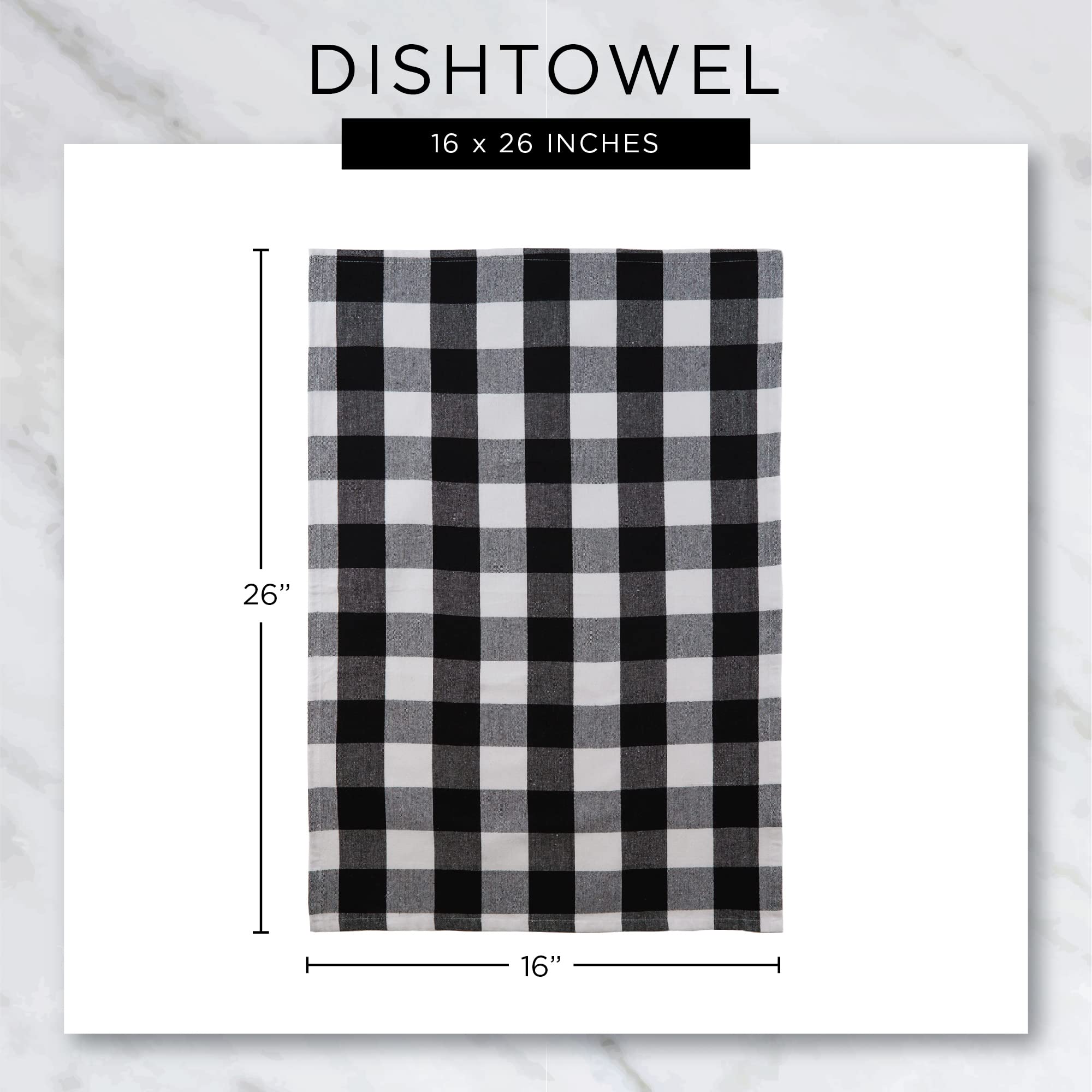DII Basic Terry Collection Windowpane Dishtowel Set, 16x26, Spice, 4 Count