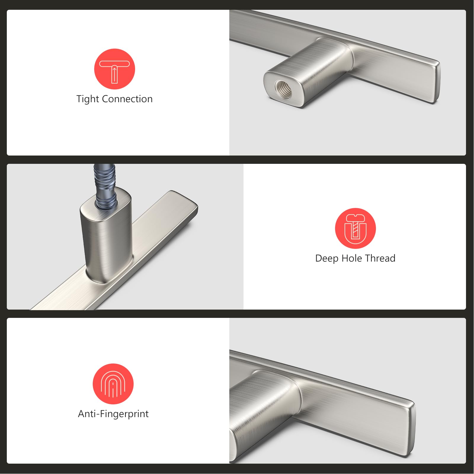 homdiy 3 inch Cabinet Handles 20 Pack Brushed Nickel Cabinet Pulls Arch Drawer Hardware Modern Dresser Pulls for Kitchen Bathroom Cupboard, Zinc Alloy