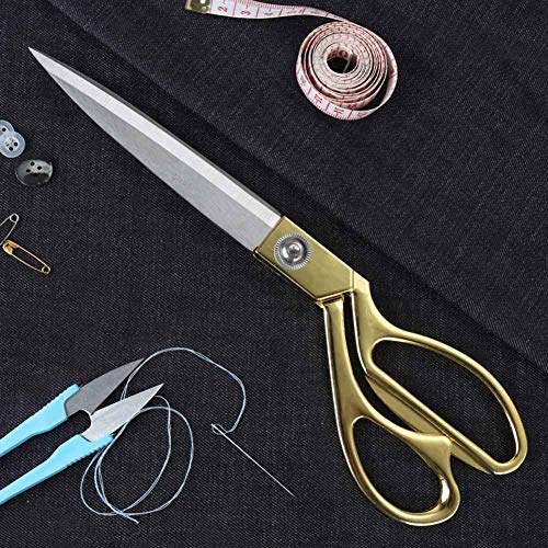 SUNLAND Professional Stainless Steel Heavy Duty Tailor Scissors (11 inch, Gold)