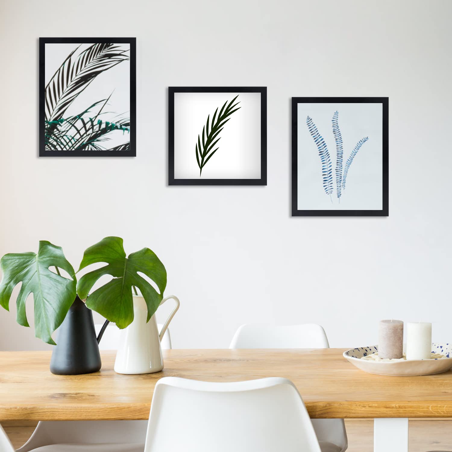 NAOKBOEE 9x9 Picture Frame in Black - Horizontal and Vertical Formats for Wall and Tabletop - Photo Frames with Shatter Resistant Plexiglass