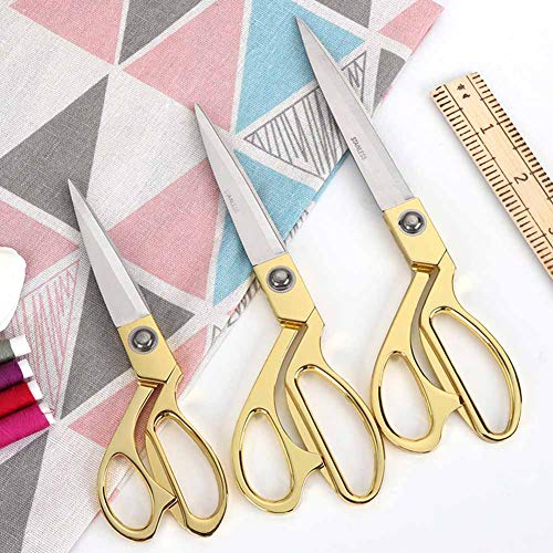 SUNLAND Professional Stainless Steel Heavy Duty Tailor Scissors (11 inch, Gold)