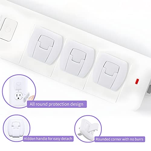 Outlet Covers Baby Proofing(32 Pack)with Hidden Pull Handle Child Safety Socket Cover Electric Power Plug Covers Protector Caps