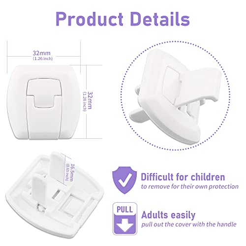 Outlet Covers Baby Proofing(32 Pack)with Hidden Pull Handle Child Safety Socket Cover Electric Power Plug Covers Protector Caps