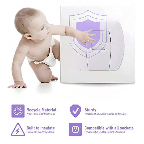 Outlet Covers Baby Proofing(32 Pack)with Hidden Pull Handle Child Safety Socket Cover Electric Power Plug Covers Protector Caps
