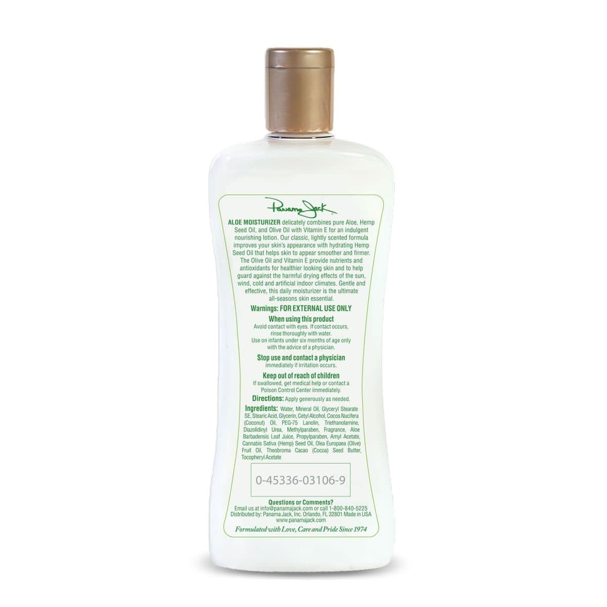 Panama Jack Aloe Moisturizer Lotion - After Sun Daily Skincare, Contains Aloe, Cocoa Butter, Olive Oils with Vitamin E, 8 FL OZ (Pack of 2)