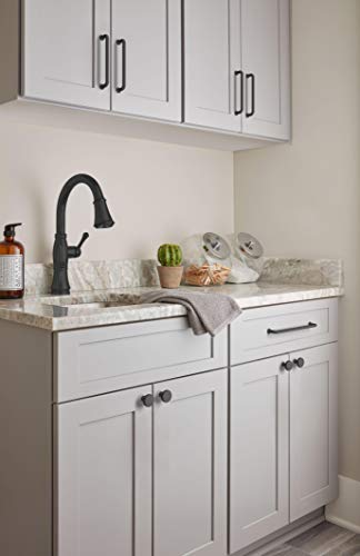 Amerock | Cabinet Knob | Matte Black | 1-1/4 inch (32 mm) Diameter | Factor | 1 Pack | Drawer Knob | Cabinet Hardware