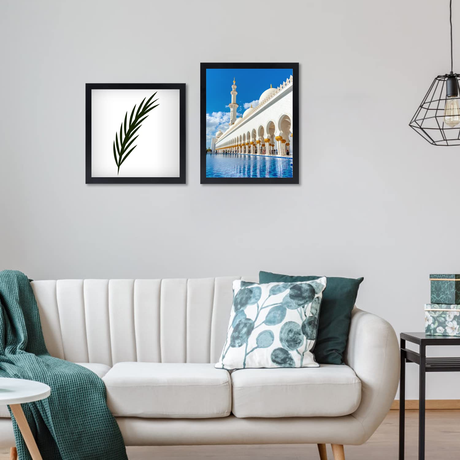 NAOKBOEE 9x9 Picture Frame in Black - Horizontal and Vertical Formats for Wall and Tabletop - Photo Frames with Shatter Resistant Plexiglass