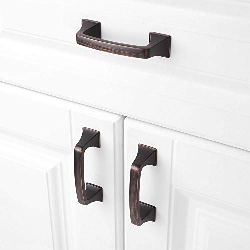 KOOFIZO 20-Pack Big Square Foot Cabinet Arch Pull - Oil Rubbed Bronze Furniture Handle, 3 Inch/76mm Screw Spacing for Kitchen Cupboard Door, Bedroom Dresser Drawer, Bathroom Wardrobe Hardware