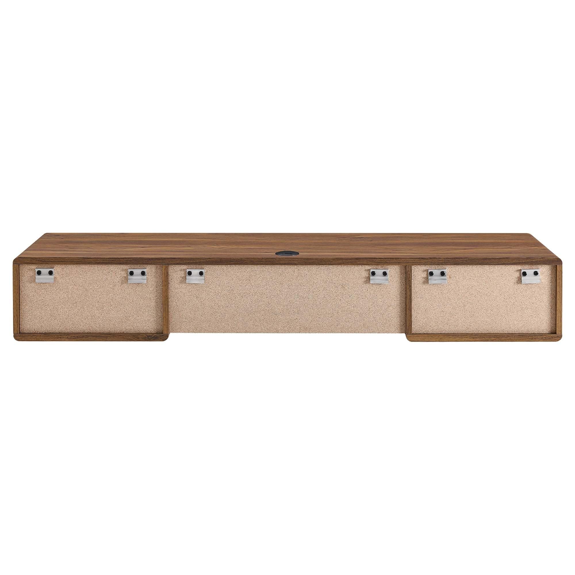 60" Wall Mount Wood Office Desk Natural