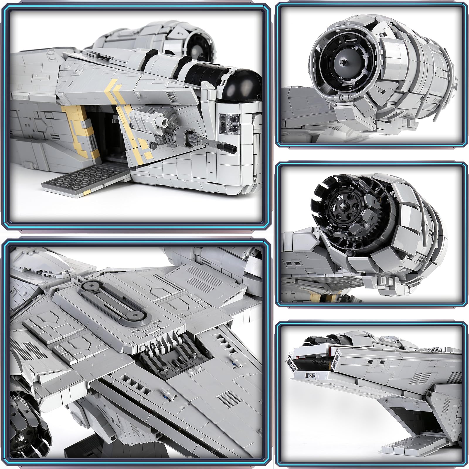 WLOXBKF MOC Starship Toys The Razor Crest Spaceship Model Building Kits,Star Plan UCS Collectible Set for Adults Compatible with Star Wars A New Hope Educational Blocks (5018 Pieces)