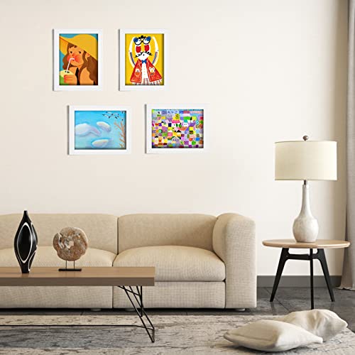 WUIRCCX 9x12 Kids Art frame,Front Opening with HD Glass,Horizontal and Vertical Art Display For Kids Artwork,Photos,Crafts,Drawing(White,2-Pack)
