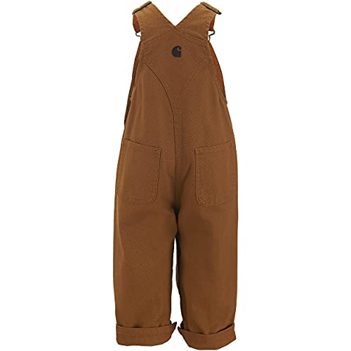 Carhartt Little Boys' Toddler Canvas Bib Overall, Carhartt Brown, 2T