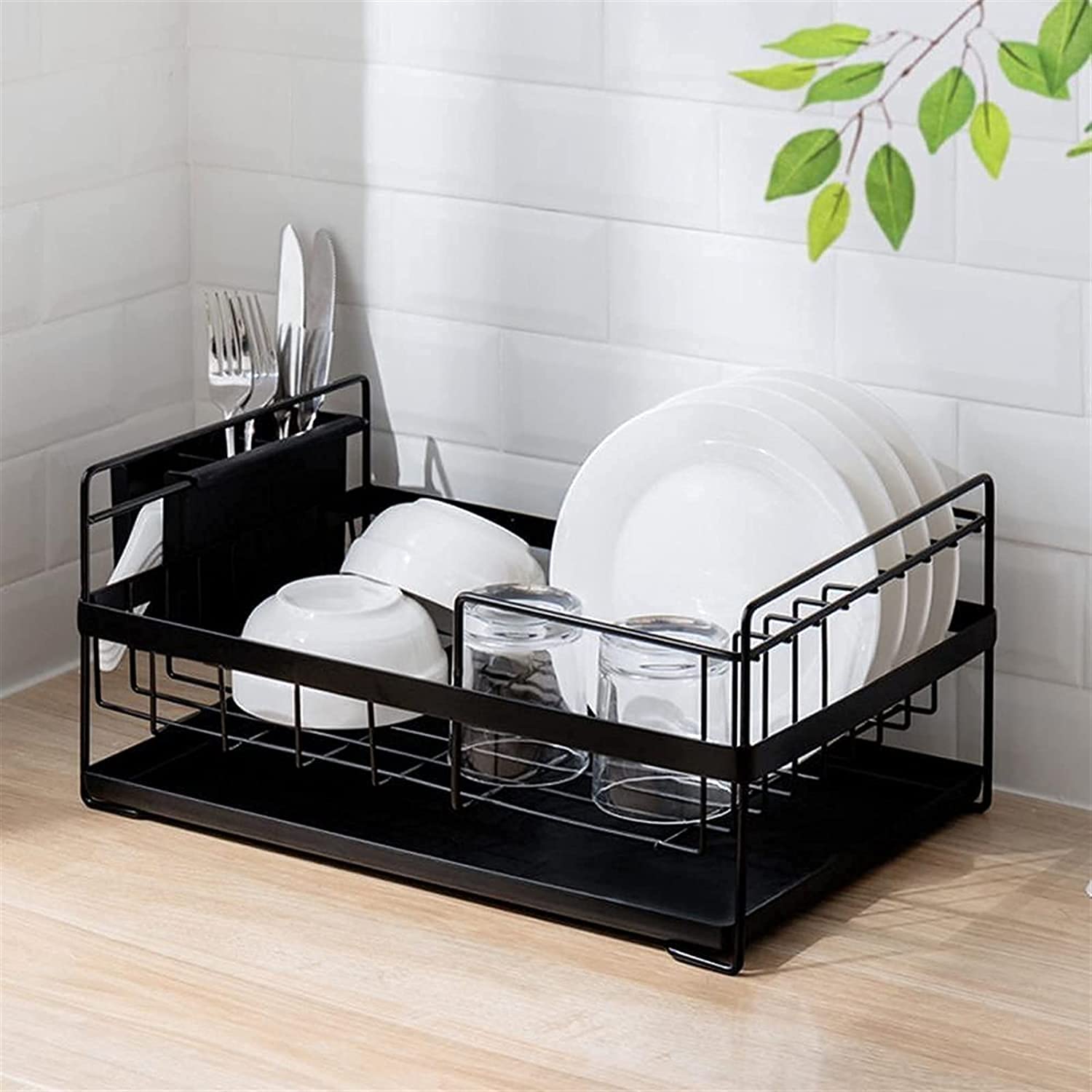 Plate Rack Draining Dish Rack Kitchen Storage Organizer Dish Drainer Drying Rack Kitchen Sink Holder Tray For Plates Bowl Shelf Pan Plate Holder (Color : White)
