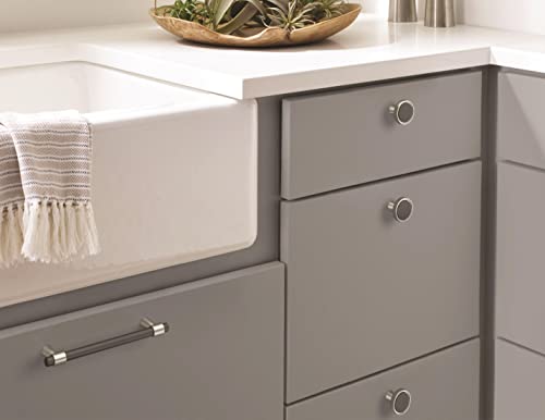 Amerock | Cabinet Knob | Matte Black/Satin Nickel | 1-3/8 inch (35 mm) Diameter | Mergence | 1 Pack | Drawer Knob | Cabinet Hardware