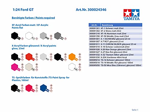 TAMIYA 24346 1/24 Ford GT Plastic Model Kit
