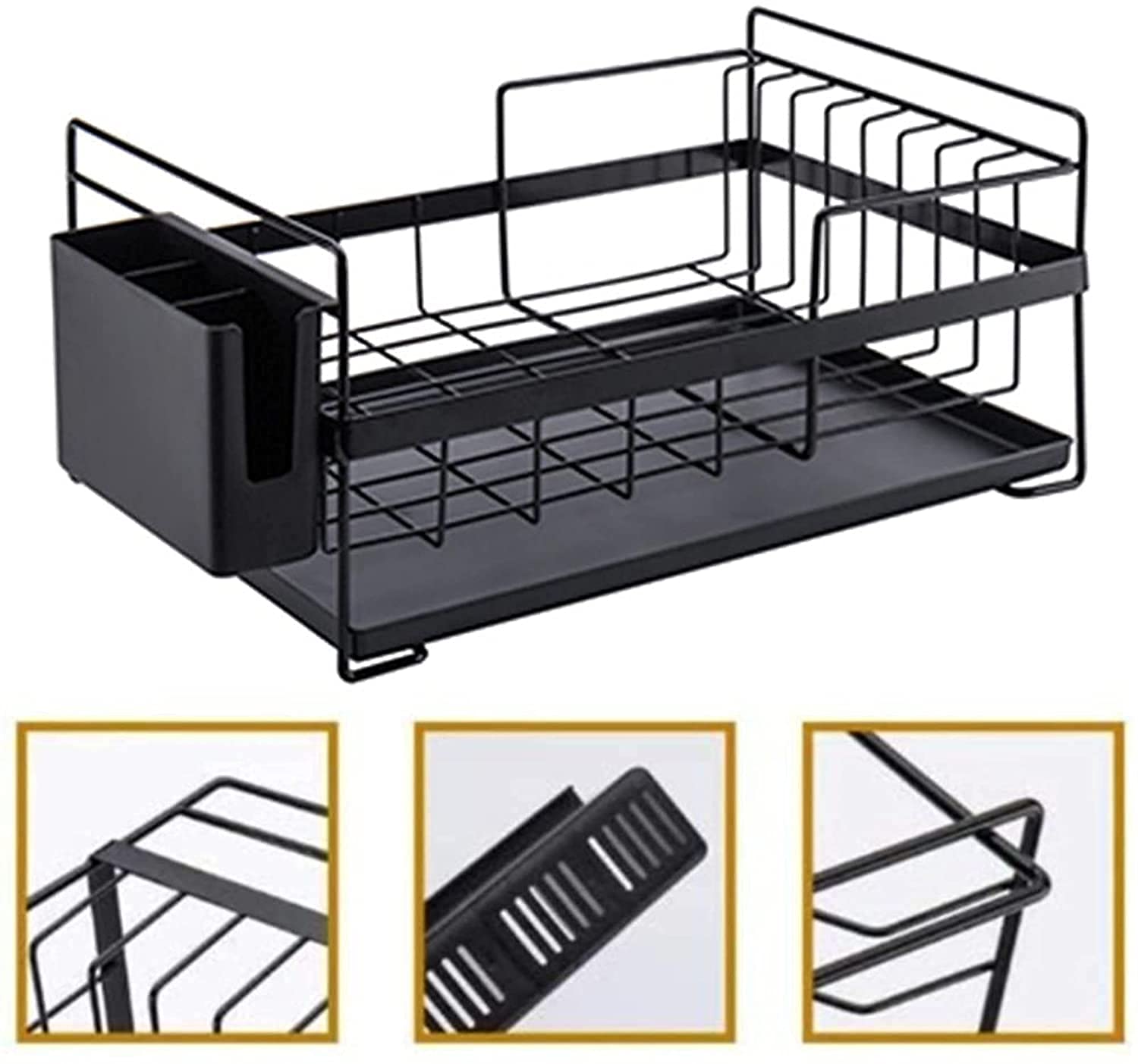 Plate Rack Draining Dish Rack Kitchen Storage Organizer Dish Drainer Drying Rack Kitchen Sink Holder Tray For Plates Bowl Shelf Pan Plate Holder (Color : White)