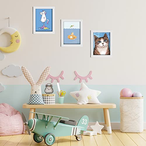WUIRCCX 9x12 Kids Art frame,Front Opening with HD Glass,Horizontal and Vertical Art Display For Kids Artwork,Photos,Crafts,Drawing(White,2-Pack)