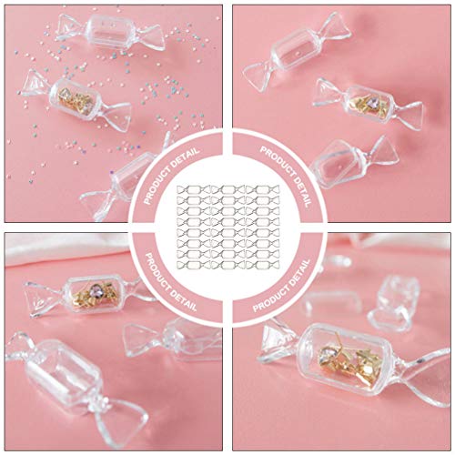 ARTIBETTER 24Pcs Candy Shaped Jewelry Box Mini Clear Jewelry Case Plastic Beads Storage Containers Travel Jewelry Case Beading Storage