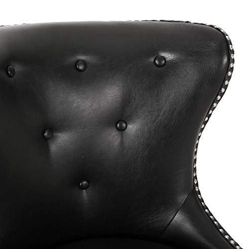Christopher Knight Home Keith Contemporary Tufted Swivel Office Chair, Midnight Black and Chrome