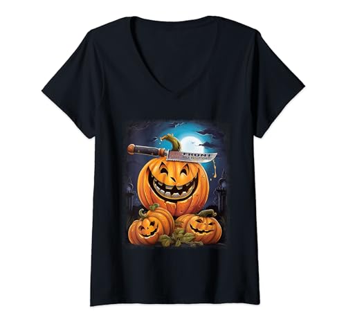 Front Desk Receptionist Funny Halloween Fun Pun Spooky V-Neck T-Shirt