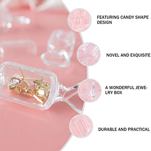 ARTIBETTER 24Pcs Candy Shaped Jewelry Box Mini Clear Jewelry Case Plastic Beads Storage Containers Travel Jewelry Case Beading Storage