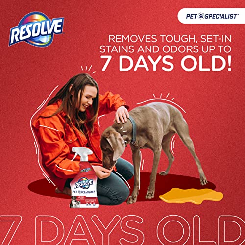 Resolve Pet Specialist Carpet Cleaner, Stain Remover and Odor eliminator trigger, Floor and Upholstery Cleaner, 32 oz (Packaging may Vary)