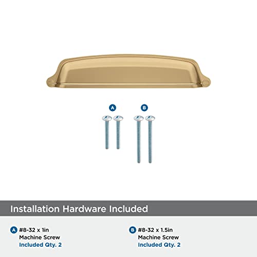 Amerock | Cabinet Cup Pull | Champagne Bronze | 5-1/16 inch (128 mm) Center-to-Center | Stature | 1 Pack | Drawer Pull | Cabinet Handle | Cabinet Hardware