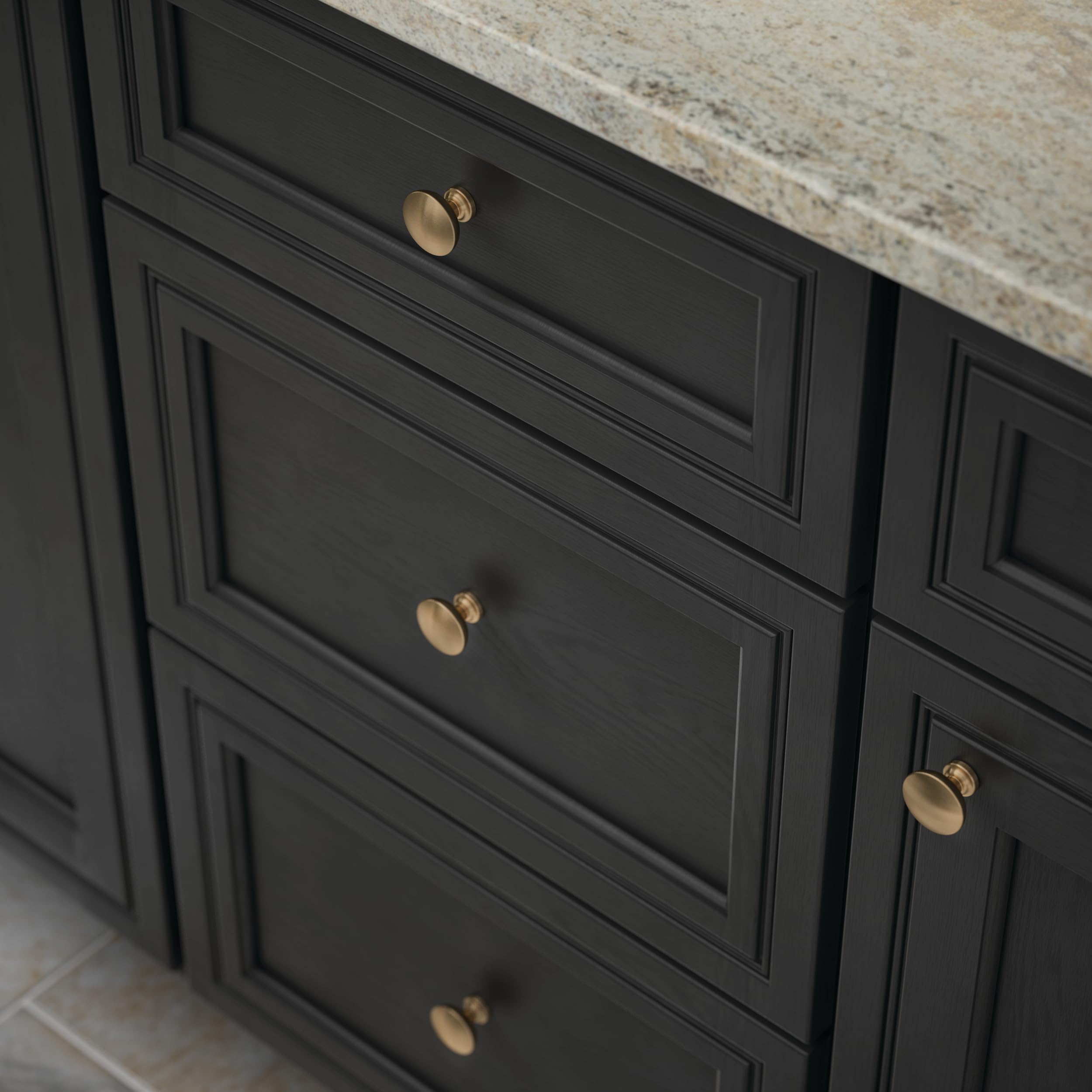 Franklin Brass Fulton Cabinet Knob, Champagne Bronze, 1-3/16 in (30mm) Dresser Drawer Pull, 10 Pack, P29523Z-CZ-B
