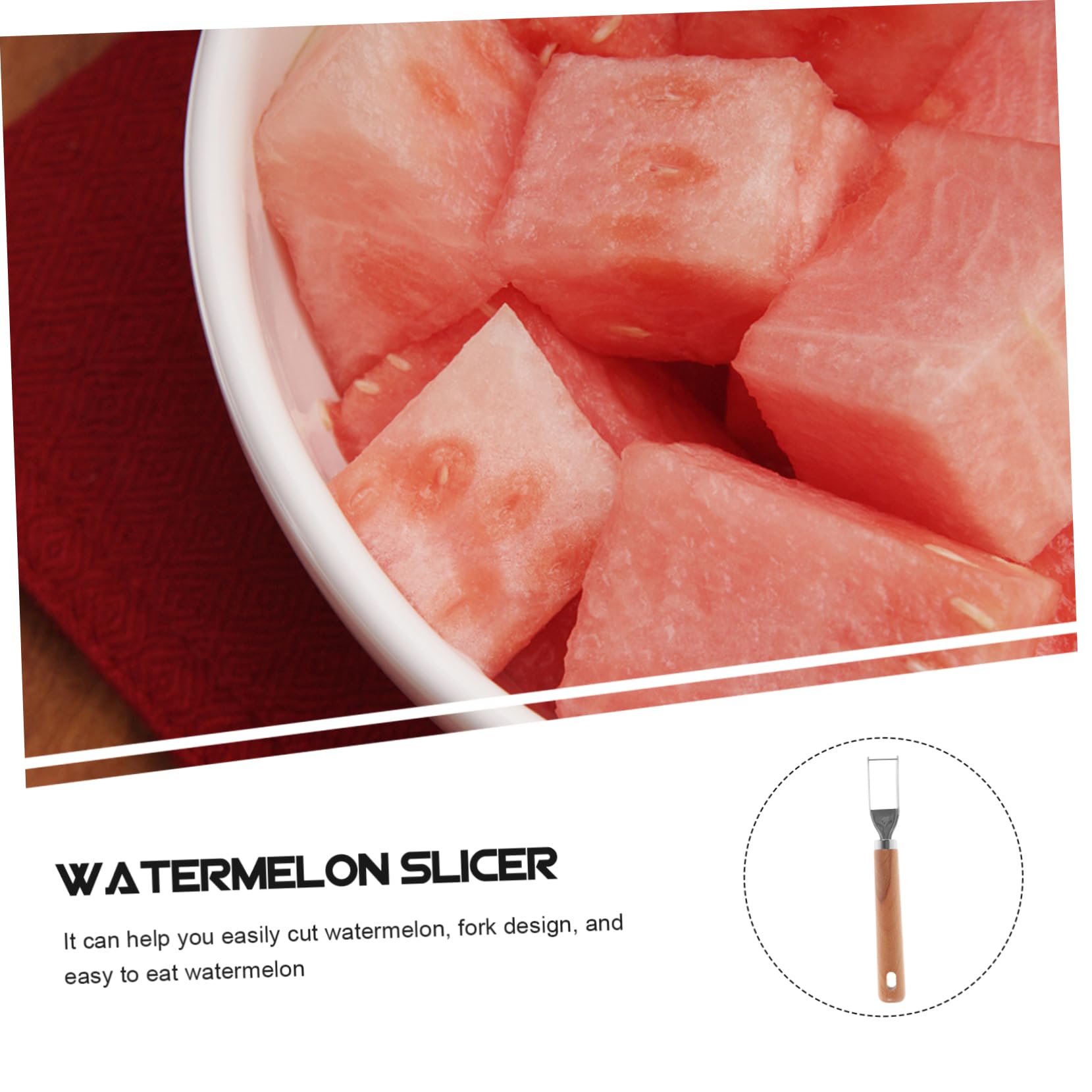 RORPOIR Watermelon Slicer Cutter Large Watermelon Slicer Portable Easy Cube Slicing Kitchen Gadgets Stainless Steel