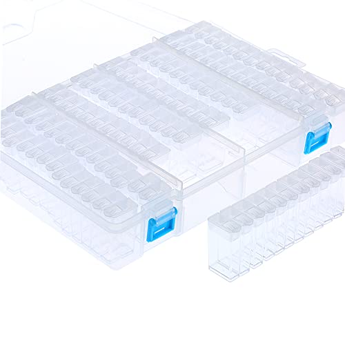 Clear Plastic Diamond Storage Box with Compartment 112 Pack Transparent Diamond Embroidery Painting Accessory Tool Drill Jewelry Beads Container Holder with Label