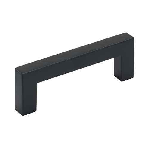Amerock | Cabinet Pull | Matte Black | 3 inch (76 mm) Center to Center | Monument | 1 Pack | Drawer Pull | Drawer Handle | Cabinet Hardware