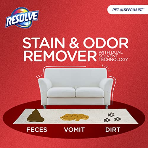 Resolve Pet Specialist Carpet Cleaner, Stain Remover and Odor eliminator trigger, Floor and Upholstery Cleaner, 32 oz (Packaging may Vary)